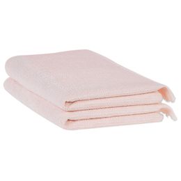 Beliani BADEHANDTUCH 2-teilig Rosa Atiu