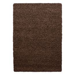 KADIMA DESIGN HOCHFLORTEPPICH RHEIN, einfarbig, Braun, 160 x 230 cm