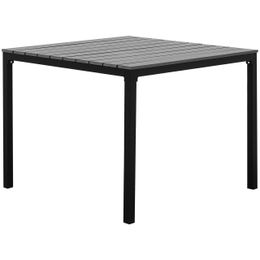Beliani GARTENTISCH Kunstholz grau/schwarz 95/95 cm Prato