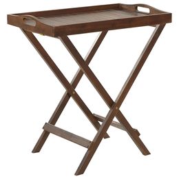 Beliani GARTENTISCH Massivholz Dunkler Holzfarbton Amantea