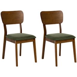Beliani ESSZIMMERSTUHL 2er-Set Dunkelbraun Minier