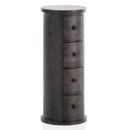 KADIMA DESIGN KOMMODE &ndash; Mango Massivholz, 34x85x34 cm, 4 Schubladen, schmal, schwarz
