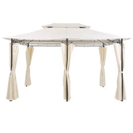 Beliani PAVILLON Stahl beige/schwarz rechteckig 300/400 cm Colos