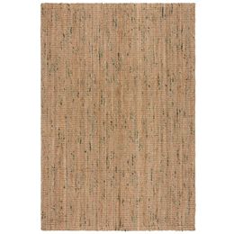 KADIMA DESIGN JUTETEPPICH handgewebt ERME, in Naturjute, Natur-Gr&uuml;n, 120 x 170 cm
