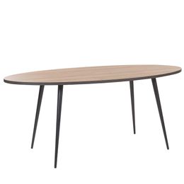 Beliani ESSTISCH 180/90/76 cm Dunkelbraun, Schwarz Oval Ottawa
