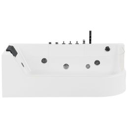 Beliani WHIRLPOOL-BADEWANNE mit LED 80x170x59 cm wei&szlig; Acuario