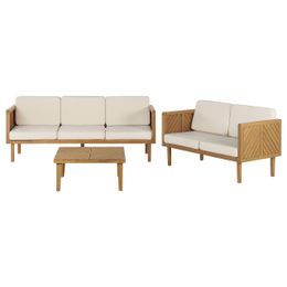 Beliani LOUNGE-SET 5-sitzer Akazienholz Hellbraun Baratti