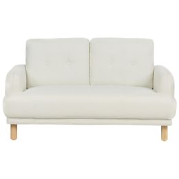 Beliani 2-SITZER-SOFA Stoff cremewei&szlig; Tuve