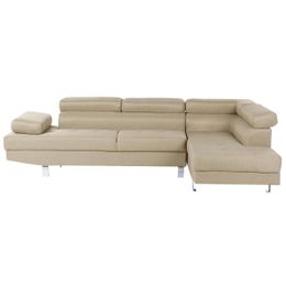 Beliani 5-SITZER-ECKSOFA Polyester Beige Norrea