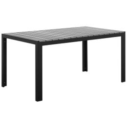 Beliani GARTENTISCH Kunstholz grau/schwarz 150/90 cm Como