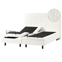 Beliani BETT 180/200 cm Cremewei&szlig; Duke II