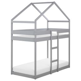 Beliani HOCHBETT 90x200 cm Grau Labatut
