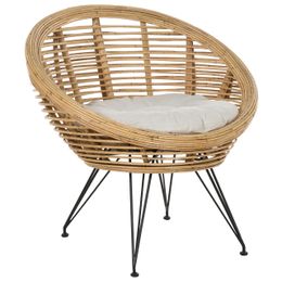 Beliani GARTENSTUHL Rattan helles beige Maratea