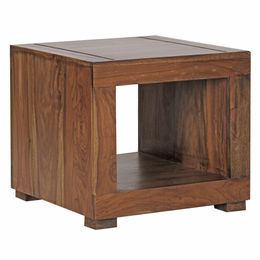 KADIMA DESIGN COUCHTISCH Massivholz Sheesham 50cm breit Dunkelbraun Landhaus-Design