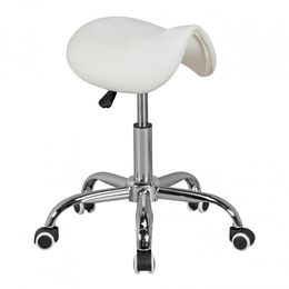 KADIMA DESIGN SATTELHOCKER h&ouml;henverstellbar mit 100 kg Belastbarkeit BEVANO, Wei&szlig; 60x60x60 cm