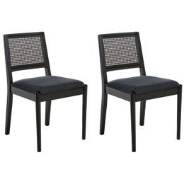 Beliani ESSZIMMERSTUHL 2er-Set Schwarz Tamarac