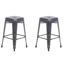 Beliani HOCKER 2er-Set Metall Schwarz Cabrillo