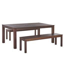 Beliani GARTENM&Ouml;BEL-SET 6-Sitzer Eukalyptus holz dunkelbraun Tuscania