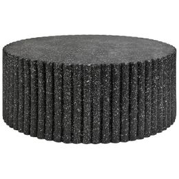 Beliani GARTEN Beistelltisch Beton Terrazzo Optik schwarz rund 106 cm Pozza