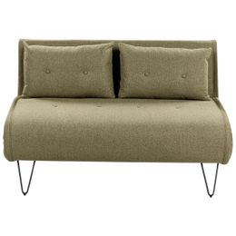 Beliani 2-SITZER-SCHLAFSOFA olivgr&uuml;n/schwarz Vestfold