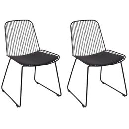 Beliani ESSZIMMERSTUHL 2er-Set Metall Schwarz Pensacola