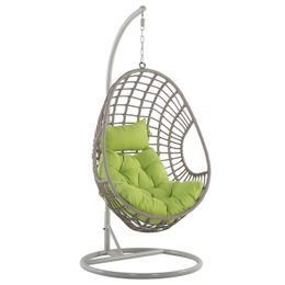 Beliani H&Auml;NGESESSEL mit Gestell PE Rattan taupe 96 cm Arpino
