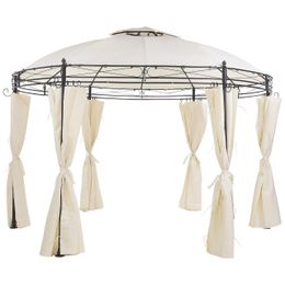Beliani PAVILLON Stahl beige/schwarz rund ⌀ 368 cm Safara