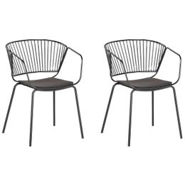 Beliani METALLSTUHL 2er-Set Schwarz Rigby