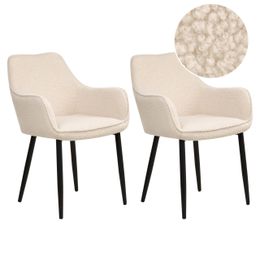 Beliani ESSZIMMERSTUHL 2er-Set Hellbeige Alden