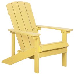 Beliani GARTENSTUHL Kunstholz gelb Adirondack