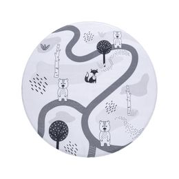 KADIMA DESIGN KINDERTEPPICH Waschbar, mit Reise-Motiv, Wei&szlig;, &Oslash; 150 cm
