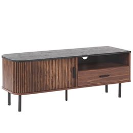 Beliani TV-M&Ouml;BEL Dunkelbraun, Schwarz Jose 40/120/46 cm
