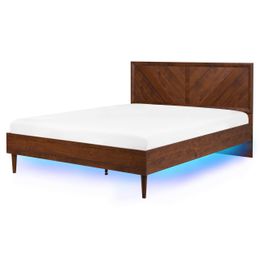 Beliani BETT 160/200cm Dunkler Holzfarbton Mialet