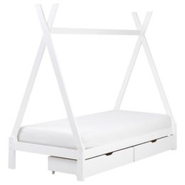 Beliani KINDERBETT 90x200 cm Wei&szlig; Devay