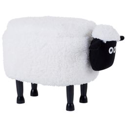 Beliani TIERHOCKER Wei&szlig; Sheep 35/55/40 cm