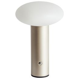 Beliani LED-TISCHLEUCHTE Gold/Wei&szlig; Buayan