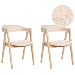 Beliani ESSZIMMERSTUHL 2er-Set Hellbeige Day