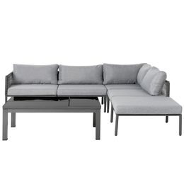 Beliani LOUNGE-SET 6-Sitzer grau Forano