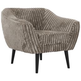 SESSEL PIRS - Hellbraun Cord - Schwarze Beine
