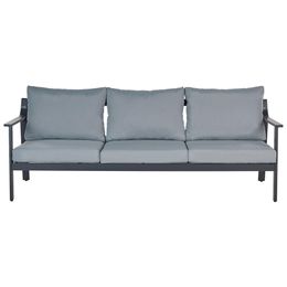 Beliani GARTENSOFA 3-Sitzer Grau Kiato