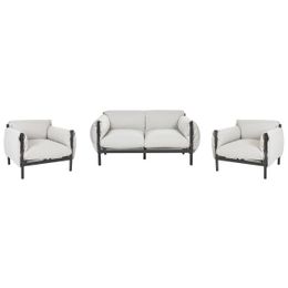 Beliani 4-SITZER LOUNGE SET Aluminium hellgrau/schwarz Esperia