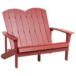 Beliani GARTENBANK Adirondack 125 cm Rot