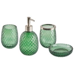 Beliani BADEZIMMER Set 4-teilig Glas gr&uuml;n Canoa