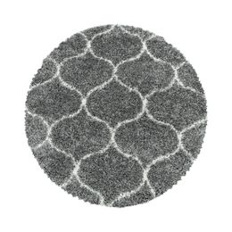 KADIMA DESIGN TEPPICH Hochflor RONDA in Grau, im Skandi-Stil, &Oslash; 160 cm
