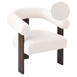 Beliani SESSEL Cremewei&szlig;/Dunkelbraun Ilbro