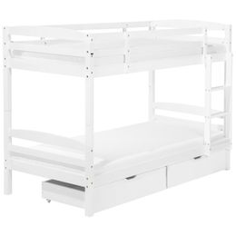 Beliani HOCHBETT Wei&szlig; 90-200 cm Regat