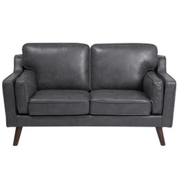 Beliani 2-SITZER-SOFA Kunstleder Grau Lokka