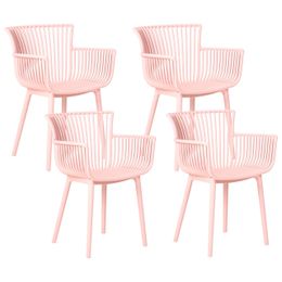 Beliani GARTENSTUHL 4er-Set Rosa Pesaro