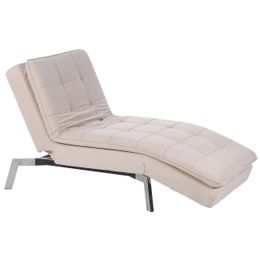 Beliani RELAXLIEGE Samtstoff beige verstellbar Loiret