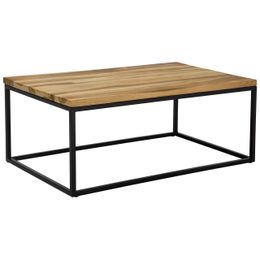 Beliani COUCHTISCH Teakholz hellbraun rechteckig 60/100 cm Provo